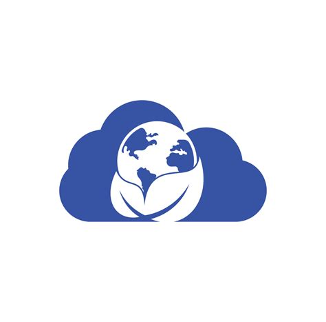 Globe Leaf Cloud Shape Concept Logo Icon Vector Earth And Leaf Logo Combination Planet And Eco