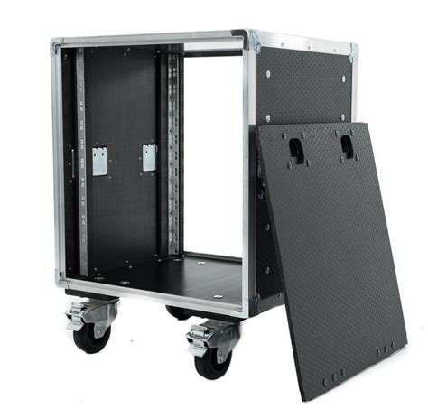 10u Rack Mount Flight Case With Slam Lids And Wheels Nsp Cases