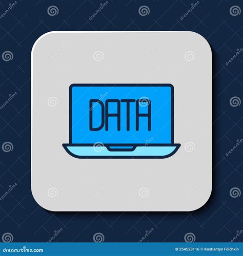 Filled Outline Data Analysis Icon Isolated On Blue Background Business Data Analysis Process