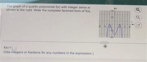 Solved The Graph Of A Quartic Polynomial Fx With Integer