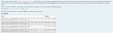 Solved Define A Static Method Named Getsumevens String