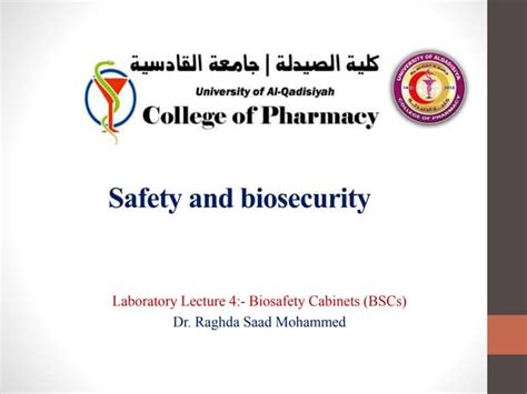 Safety And Biosecurity Lab4 Biosafety Cabinets Bscs Ppt