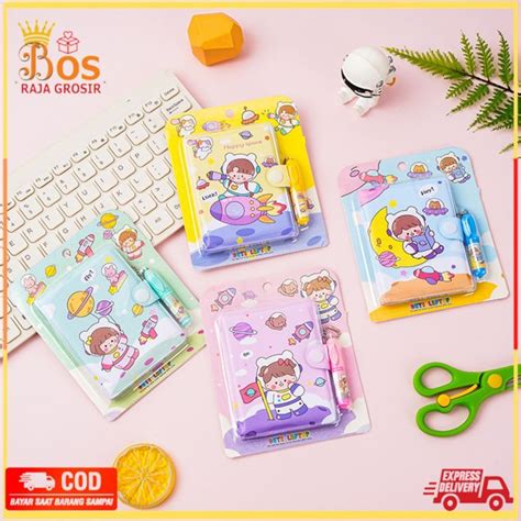 Set Mini Note Book Notes Unicorn Free Pena Kartun Lucu Kreatif Untuk