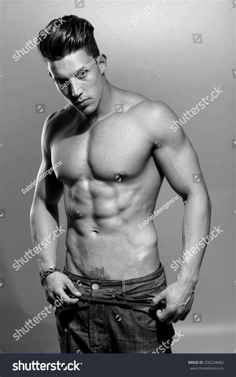 Sexy Portrait Very Muscular Shirtless Male Stock Photo Shutterstock