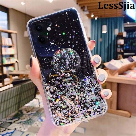 Phone Cover Oppo Reno 13f Back Case Glittering Soft Stars Moon Sequins