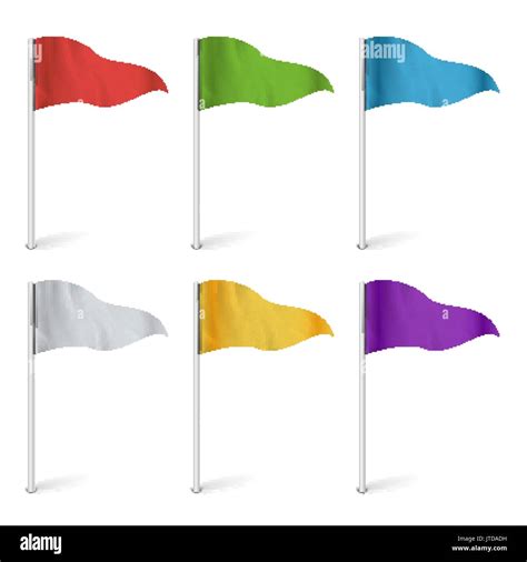 Map Pointer Flags Vector Flag Collection Isolated Concept Of Route Landmark Adventure