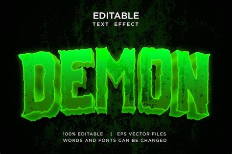 Premium Vector Demon Text Effect In Halloween Event