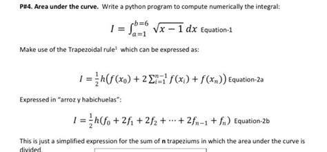 Solved P4 Area Under The Curve Write A Python Program To