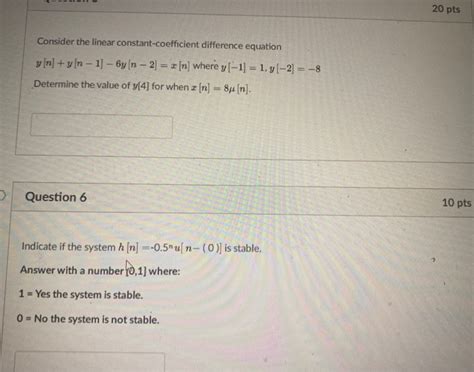 Solved Pts Consider The Linear Constant Coefficient Chegg