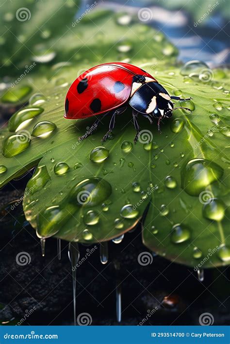 Nature S Little Explorer The Ladybug Leaf Mobile Profile In Dee Stock Illustration