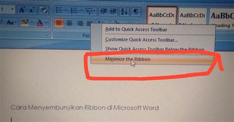 Begini Cara Menyembunyikan Ribbon Di Microsoft Word Tutorial Gadget