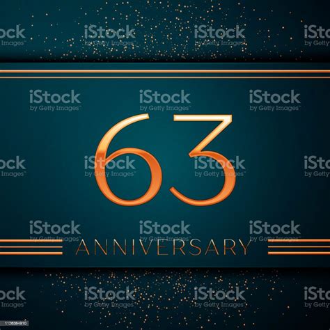 현실적인 60 3 년 기념일 축 하 디자인 배너입니다 황금 수와 녹색 배경에 색종이입니다 생일 파티에 대 한 다채로운 벡터 템플릿 요소 0명에 대한 스톡 벡터 아트 및 기타