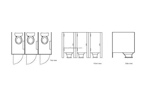 Public Toilet Stall Autocad Block Plan Elevation Free Cad Floor Plans