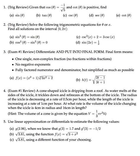 Solved Given That Cos Theta Root And Cot Theta Is Chegg