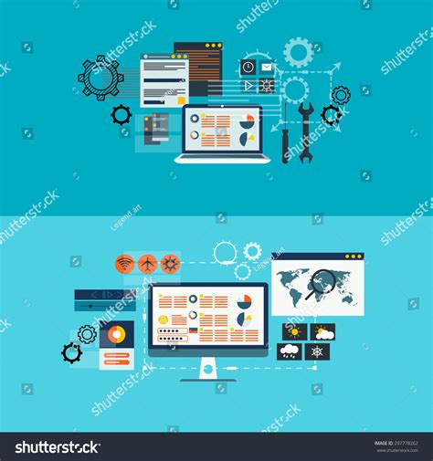 Front End And Back End Development Flat Computing Background