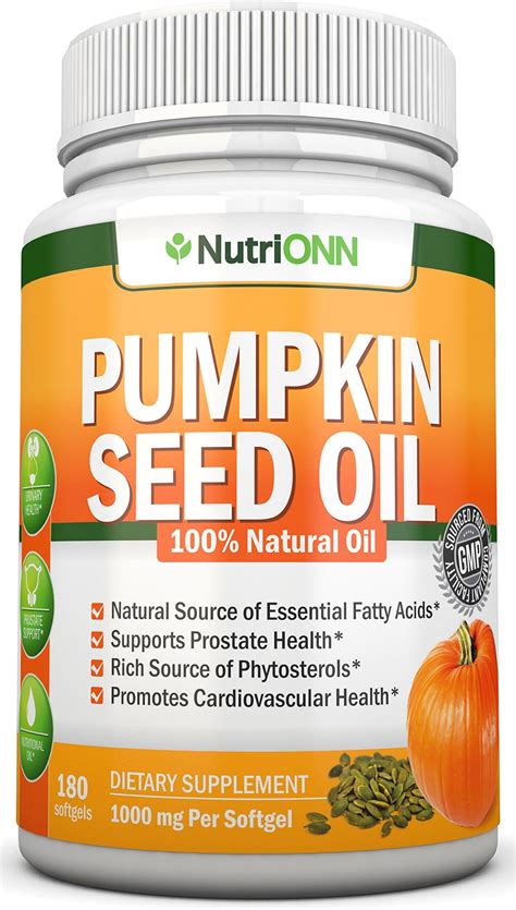 Pumpkin Seed Oil 1000mg 180 Softgels Cold Pressed