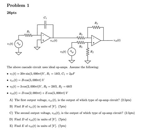 Solved Problem 126 ﻿ptsthe Above Cascade Circuit Uses Ideal