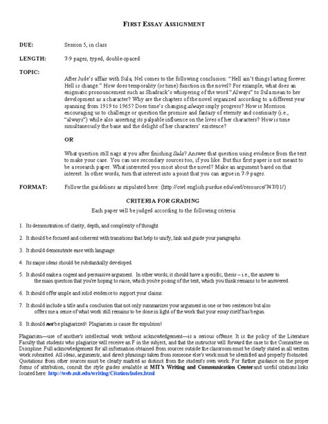 First Essay Assignment First Essay Assignment Due Session 5 In