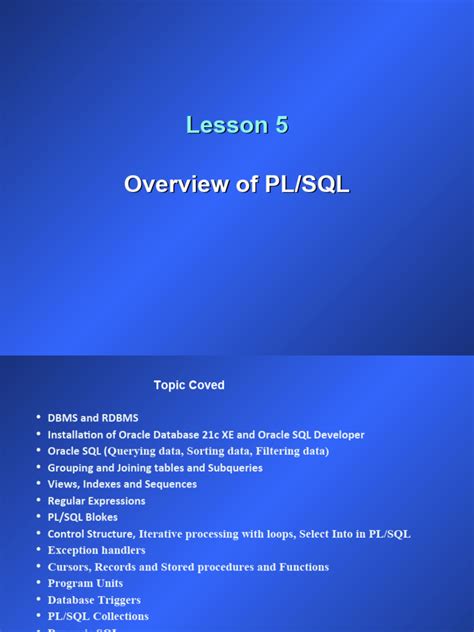 lesson 5 pdf pl sql sql