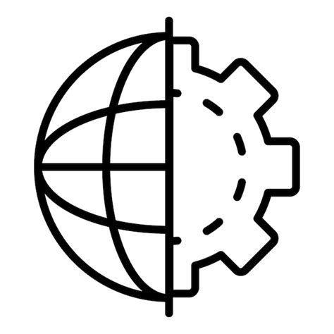 Premium Vector Global Web Gear Icon Outline Global Web Gear Vector Icon For Web Design