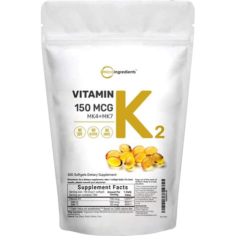 Jual Micro Ingredients Vitamin K2 Vit K2 Mk7 Mk4 Isi 300 Softgels