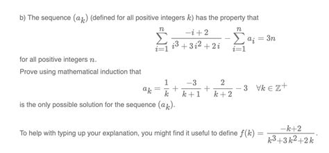 Solved B The Sequence Ak Defined For All Positive Chegg