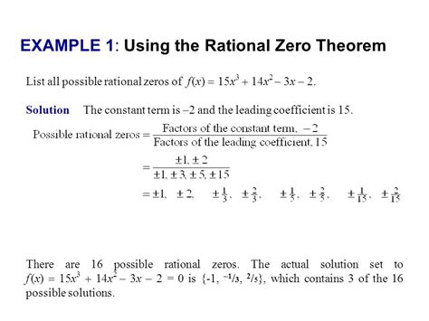 Rational Zero Theorem
