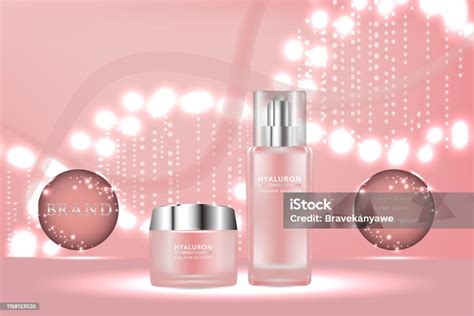 미용 제품 사용할 준비가 광고 배경 핑크 화장품 용기 고급 스킨 케어 광고 일러스트 벡터 개념에 대한 스톡 벡터 아트 및 기타