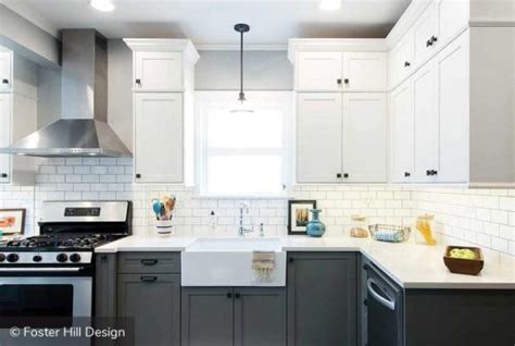 Two Tone Blue And Gray Kitchen Cabinets
