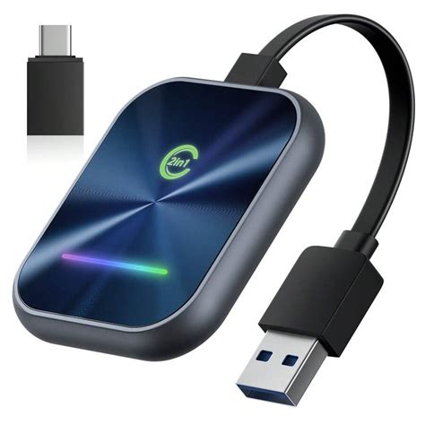 Adaptador Inalámbrico Carplay 2024 Actualizado Adaptador 2 En 1 Carplay Y Android Auto Que