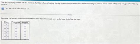 the accompanying data set lists the numbers of