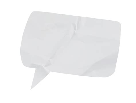 Paper Bubble Text In Rectangle Shape Bubble Speech In White Crumpled Paper Texture 15151496 Png