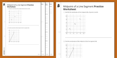 Midpoint Of A Line Section Practice Worksheet Algebra Beyond Worksheets Library