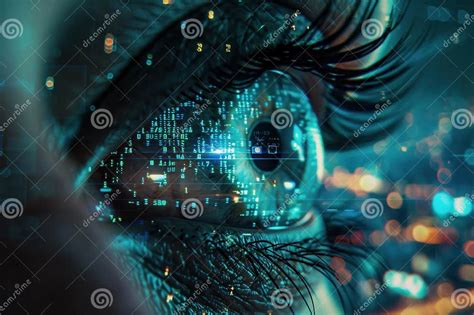 Digital Vision Concept with Code Reflection in Eye Stock Photo - Image of abstract, cyber: 319411770