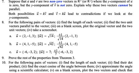 solved 7 suppose that ū and v are two non zero vectors in