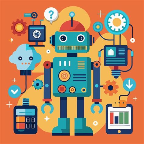 Ai Robot Machine Clip Art Vector Illustration Design Premium Ai