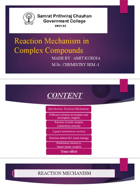 amit ppt sem 1 pdf chemical reactions coordination complex