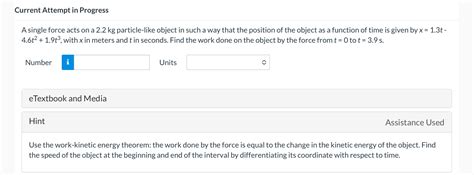 solved current attempt in progressa single force acts on a