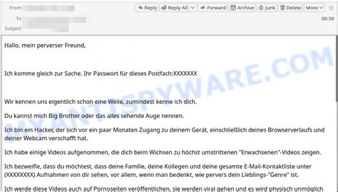Hallo Mein Perverser Freund Email Scam