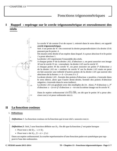 Fonctions trigonométriques