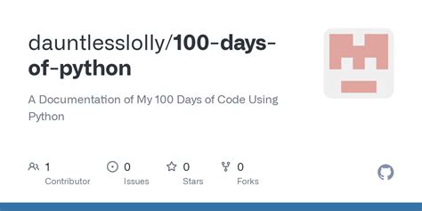 GitHub Dauntlesslolly Days Of Python A Documentation Of My Days Of Code Using Python