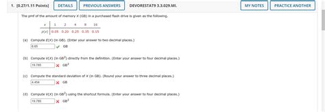 Solved A Compute E X In Gb Enter Your Answer To Two