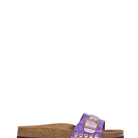 Java Leer Slippers Purple Lila Dwrs Label