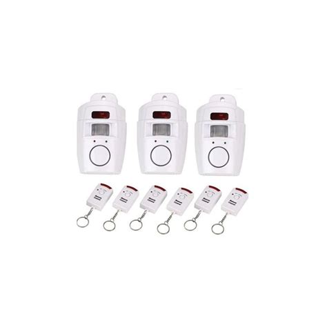 Motion Detector Alarm Kit Remote Controlled Onoff 3 Pack Geewiz