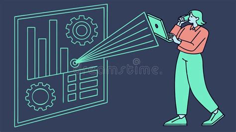 Person Analyzing Data On A Large Screen Business Intelligence Vector Design Generative Ai