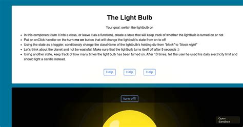 Light Bulb With React Codesandbox