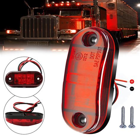 10 Pack Red Dc12 24v Ip68 Waterproof Led Trailer Lights