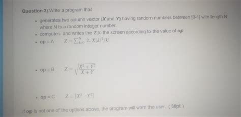 Solved Question 3 Write A Program That Generates Two Column