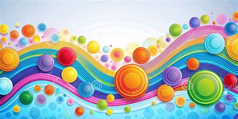 Abstract Colorful Background Circles And Waves Ai Generative Stock Illustration Illustration