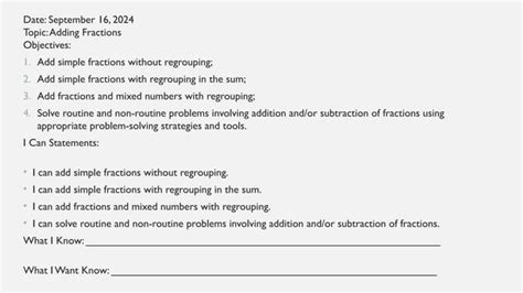 ADDING SIMPLE FRACTIONS WITH OR WITHOUT REGROUPING Pptx